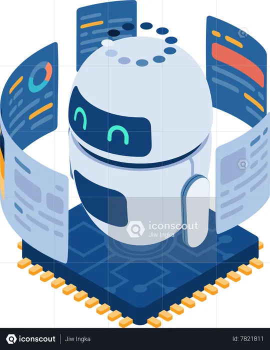 Best Ai Robot Analysis Data and Knowledge Illustration download in PNG ...