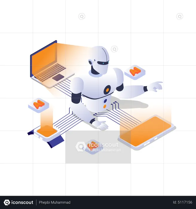 Best AI Robotics Illustration download in PNG & Vector format