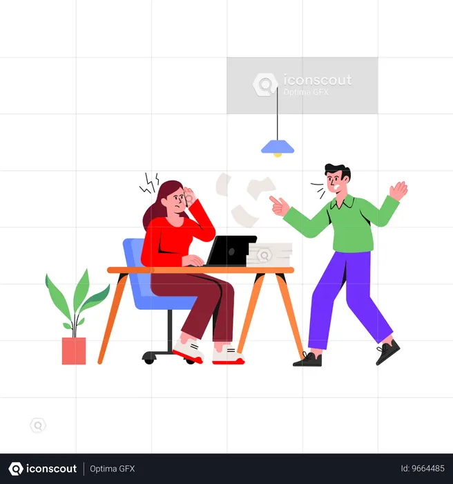 Angry Boss Yelling At Employee Illustration - Free Download Business Illustrations | IconScout