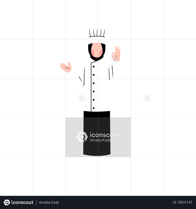 Best Premium Arabic female chef Illustration download in PNG & Vector ...