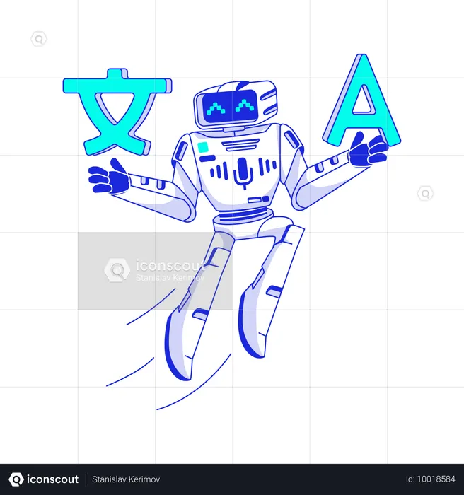 Artificial Intelligence Robot Language Translator Illustration - Free ...