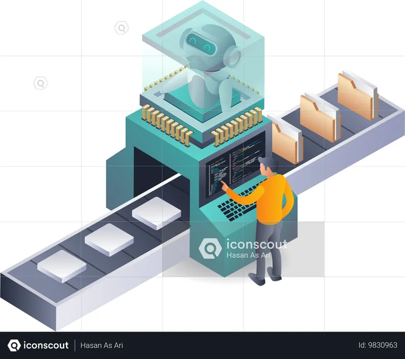 Artificial Intelligence Robot Programmer Illustration - Free Download ... Artificial Intelligence Robot Programmer Illustration - Free Download ...