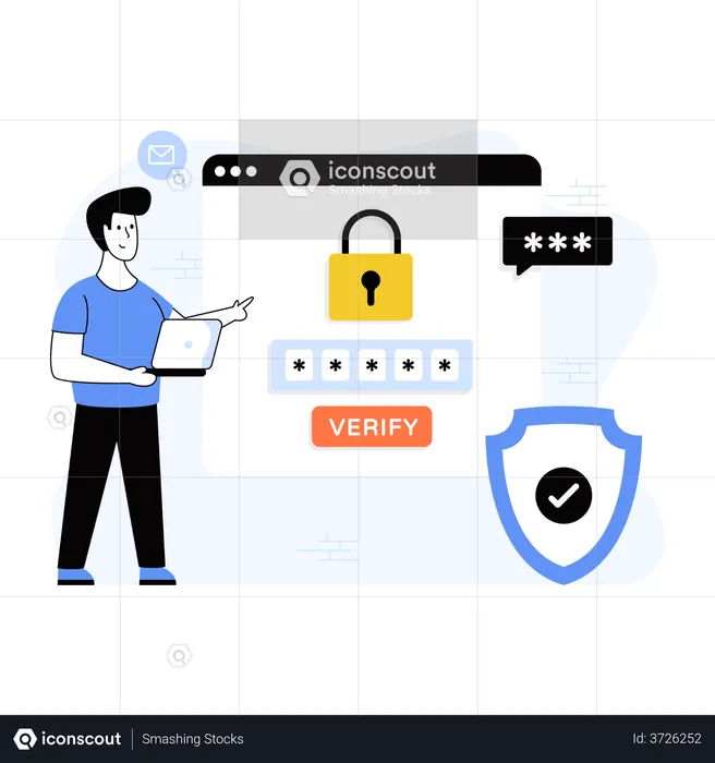 Authentication Code Illustration - Free Download Business Illustrations ...