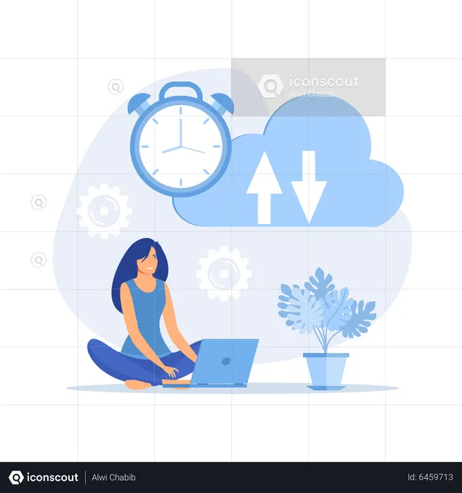 Automatically Backup Files To Cloud Storage Illustration - Free ... Automatically Backup Files To Cloud Storage Illustration - Free ...