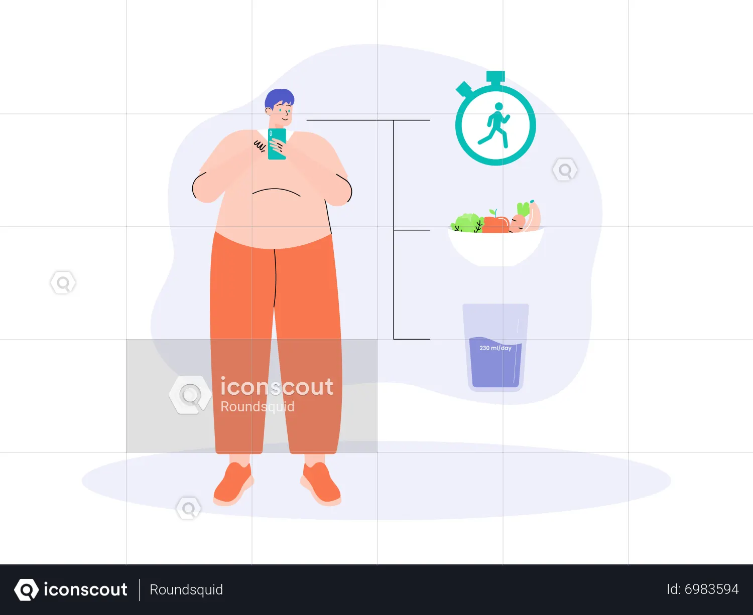 Best Balanced diet chart Illustration download in PNG & Vector format