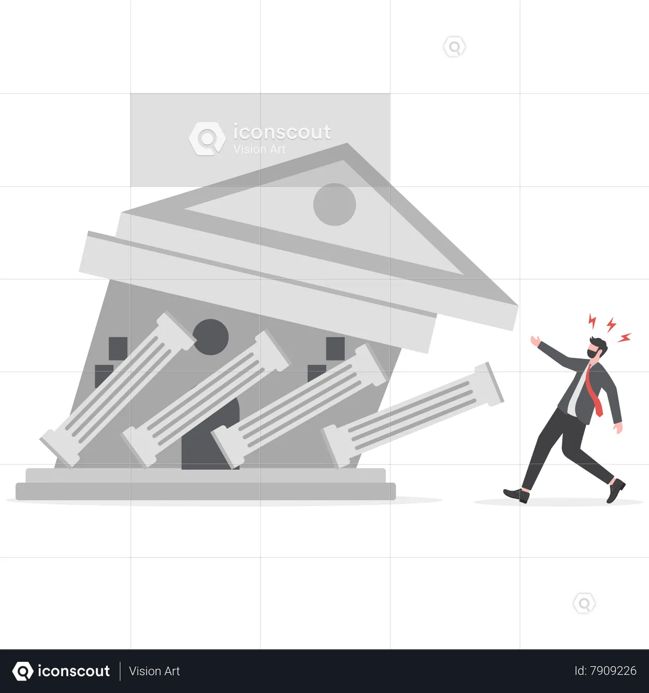 Best Banking collapse Illustration download in PNG & Vector format
