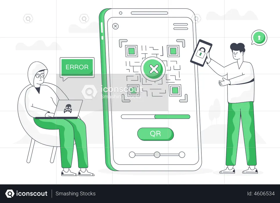 Barcode Error Illustration Free Download Crime And Security Illustrations Iconscout