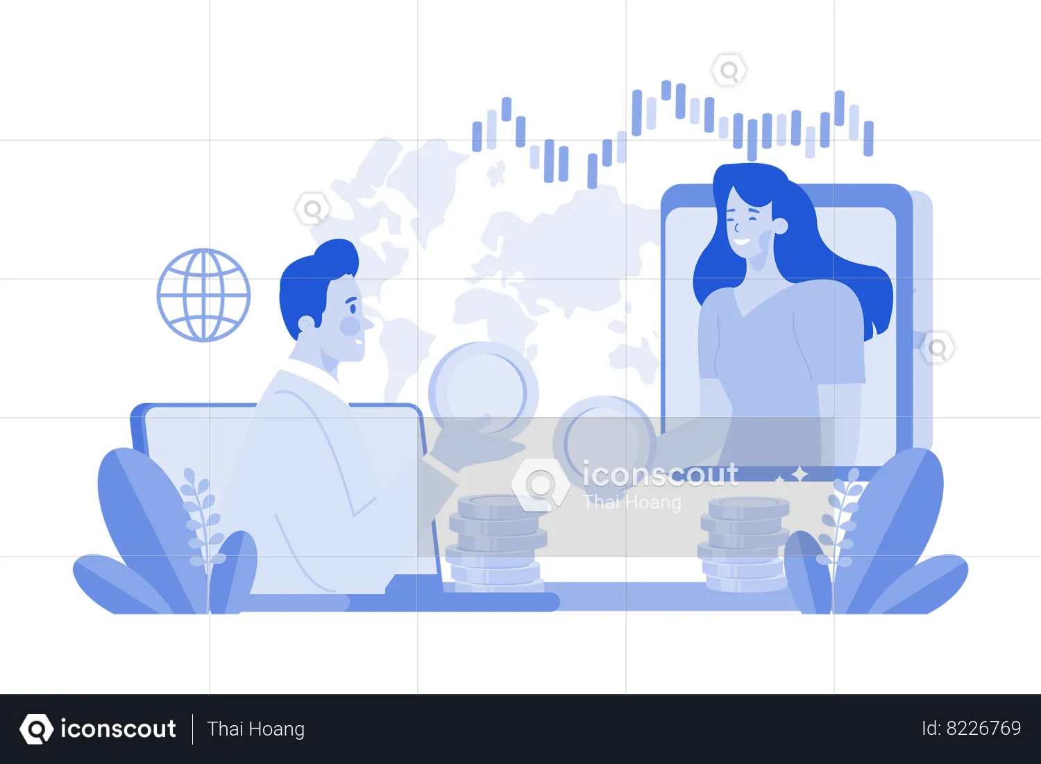 Blockchain Transaction Illustration - Download SVG, PNG for Science ...