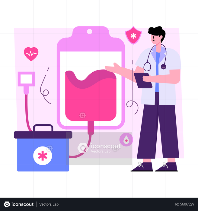 Best Premium Blood Donation Illustration download in PNG & Vector format