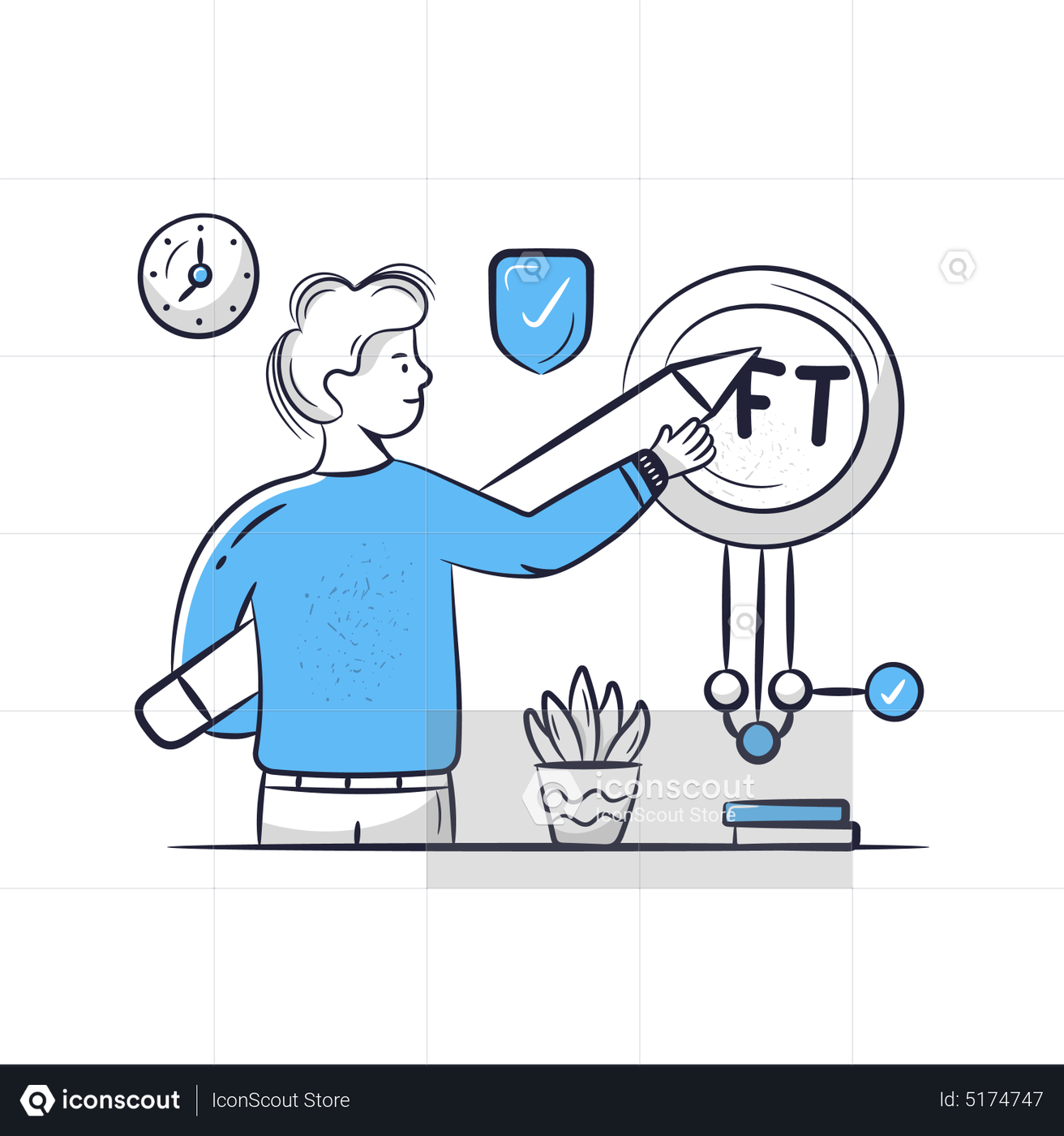 Best Premium Boy Creating Nft Illustration download in PNG & Vector format Best Premium Boy Creating Nft Illustration download in PNG & Vector format