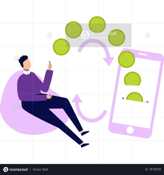 Best Boy is transferring money Illustration download in PNG & Vector format Best Boy is transferring money Illustration download in PNG & Vector format