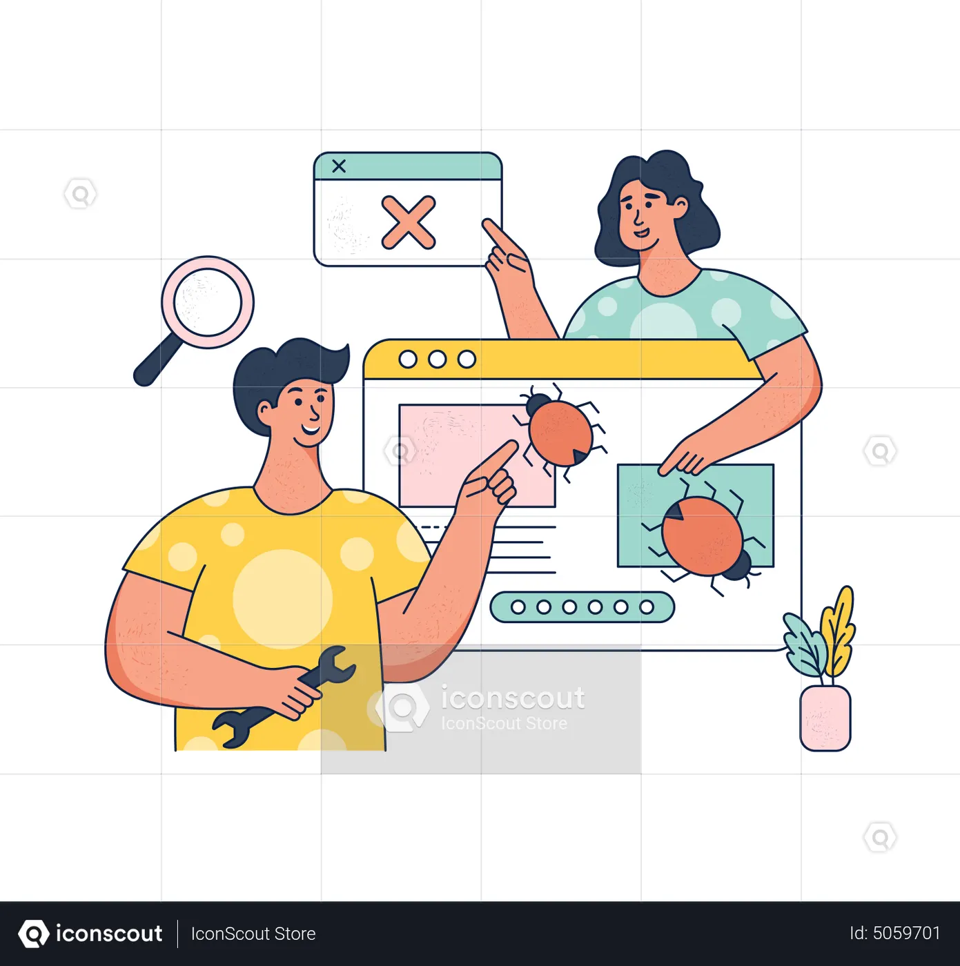 Bug Fixing Illustration Free Download Design And Development