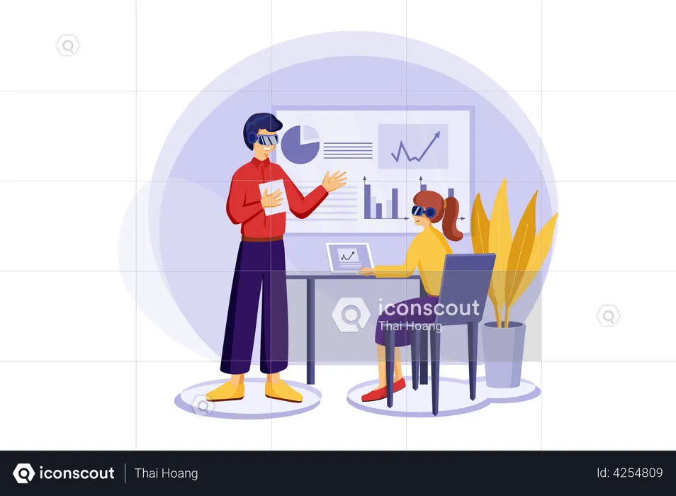 Best Business Analysis Using Vr Illustration Download In Png And Vector