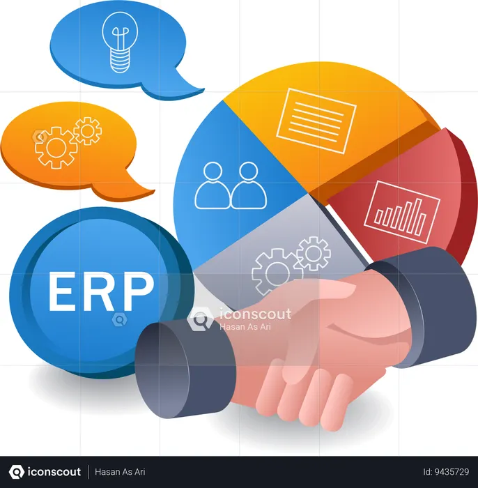 Business ERP Collaboration Illustration - Free Download Design ... Business ERP Collaboration Illustration - Free Download Design ...