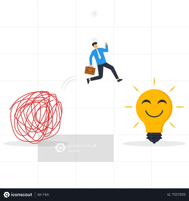 Best Business Man jump out for solved his problem Illustration download ... Best Business Man jump out for solved his problem Illustration download ...