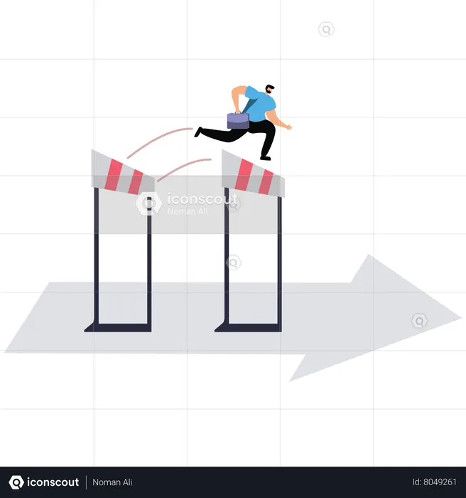 Best Businessman crosses obstacles on the arrow and goes forward ... Best Businessman crosses obstacles on the arrow and goes forward ...