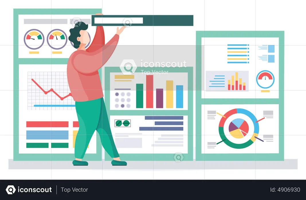 Best Businessman preparing data analysis presentation Illustration ... Best Businessman preparing data analysis presentation Illustration ...