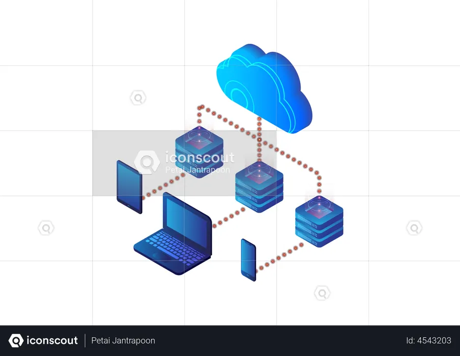 Best Cloud Server Illustration download in PNG & Vector format