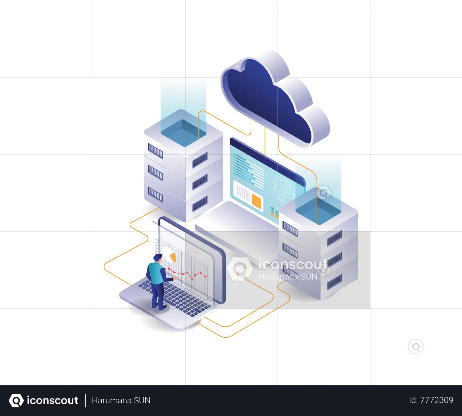 Best Cloud server data analysis professional Illustration download in ... Best Cloud server data analysis professional Illustration download in ...