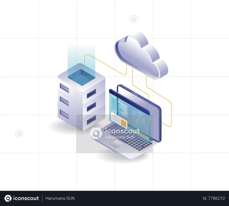 Best Cloud server hosting analysis Illustration download in PNG ...
