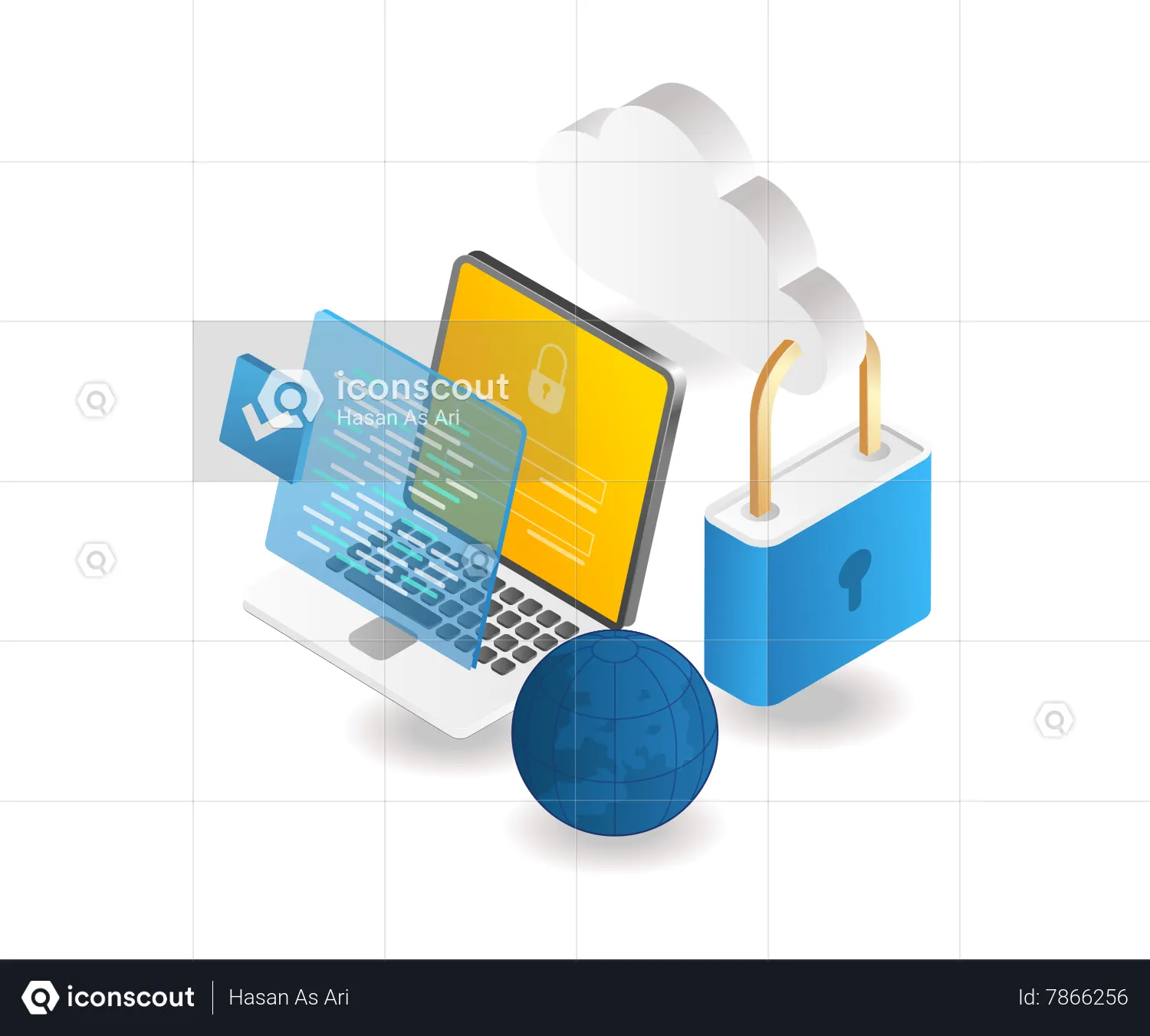 Cloud Server Security Programming Language Illustration - Free Download ...