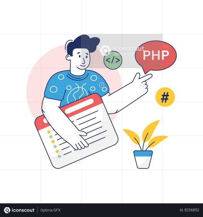 Coder Is Writing PHP Coding Illustration - Free Download Design ... Coder Is Writing PHP Coding Illustration - Free Download Design ...