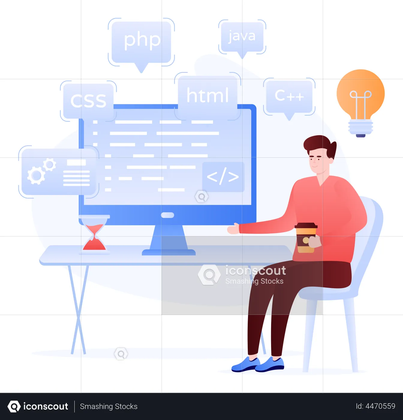 Coding Language Illustration - Free Download People Illustrations ...