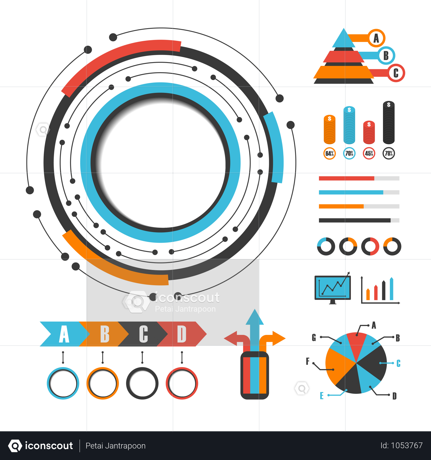 Premium Colorful Flowchart Infographic, Isolated On White Background ... Premium Colorful Flowchart Infographic, Isolated On White Background ...