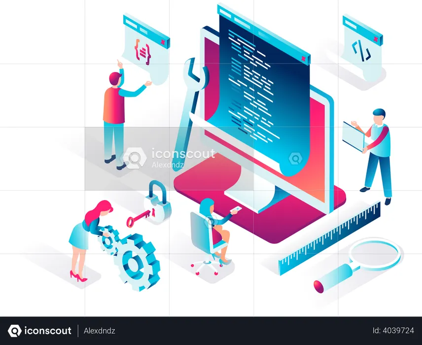 Computer Programming Illustration - Free Download People Illustrations ...