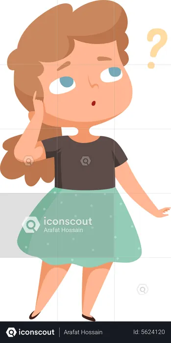 Best Confused Girl Illustration Download In Png And Vector Format