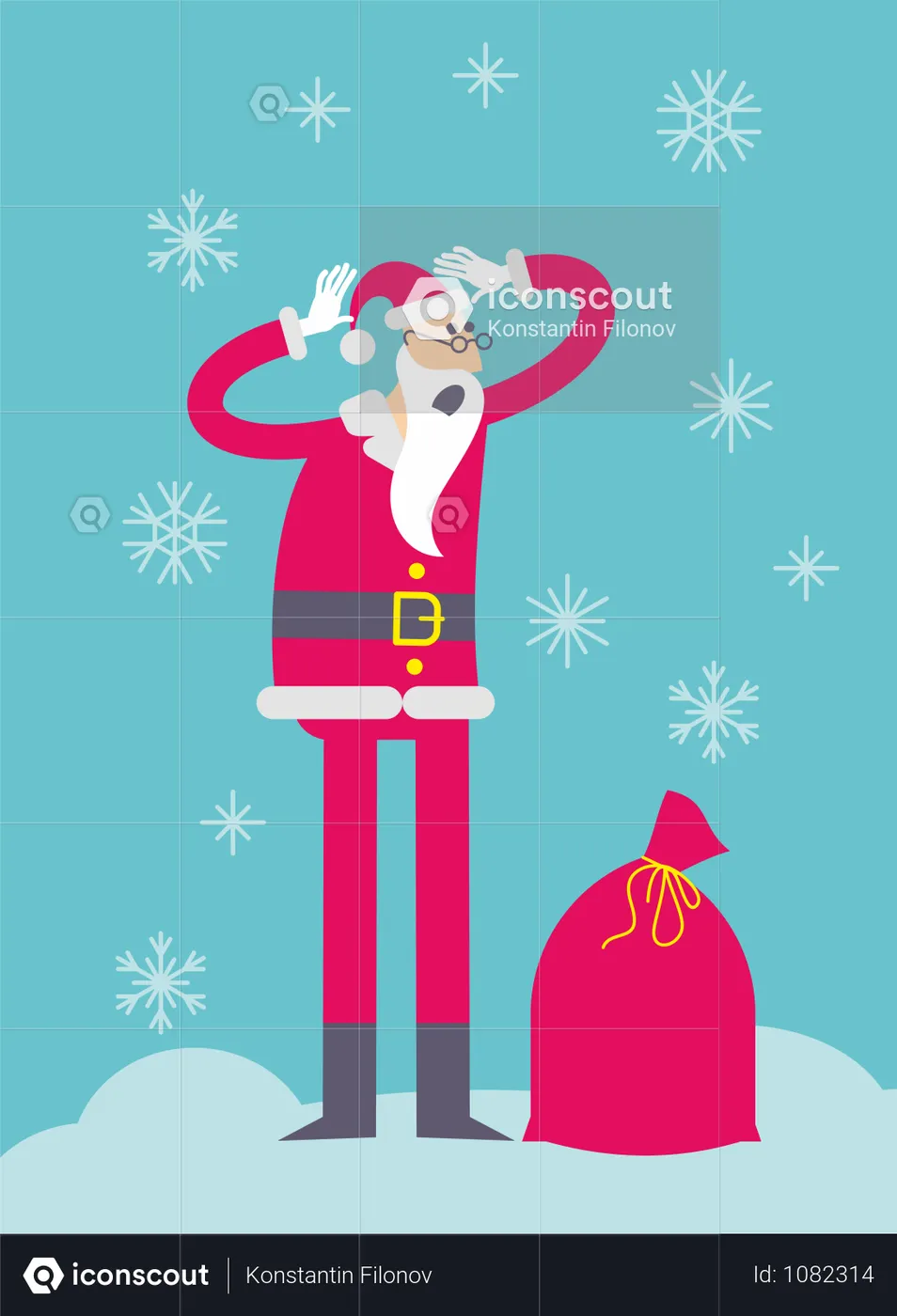 Best Confused Santa Illustration download in PNG & Vector format