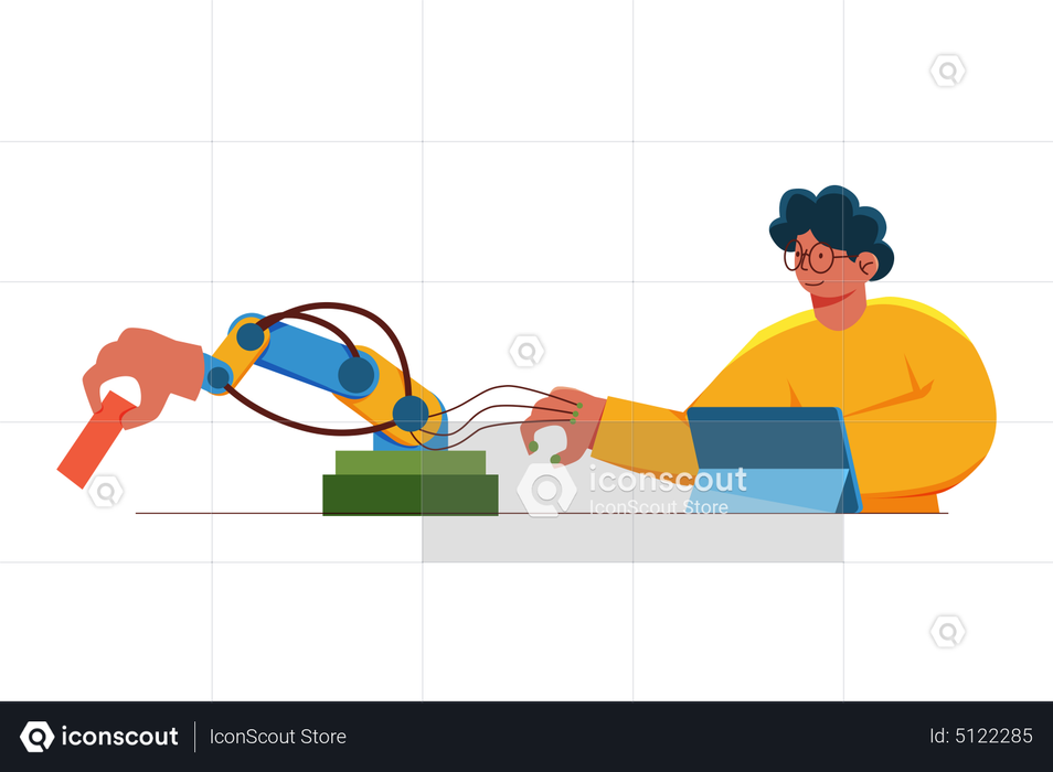Best Premium Controlling robot arm using hand gestures Illustration ... Best Premium Controlling robot arm using hand gestures Illustration ...