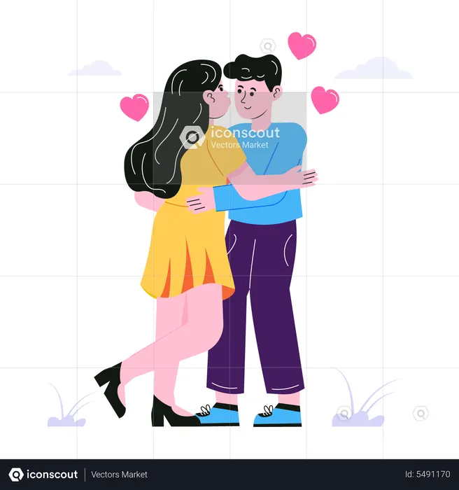 Best Couple Hugging Each Other Illustration Download In Png And Vector Format
