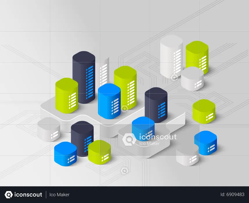 Data Center Illustration - Free Download Science & Technology Illustrations | IconScout