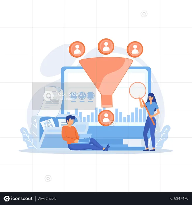 Best Data scientist Illustration download in PNG & Vector format