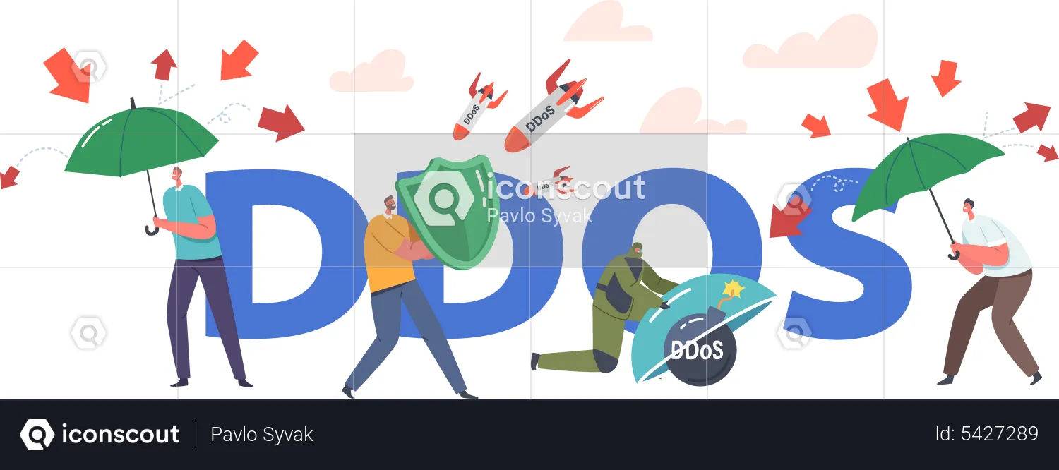 DDoS Attack Protection Illustration - Free Download People ... DDoS Attack Protection Illustration - Free Download People ...