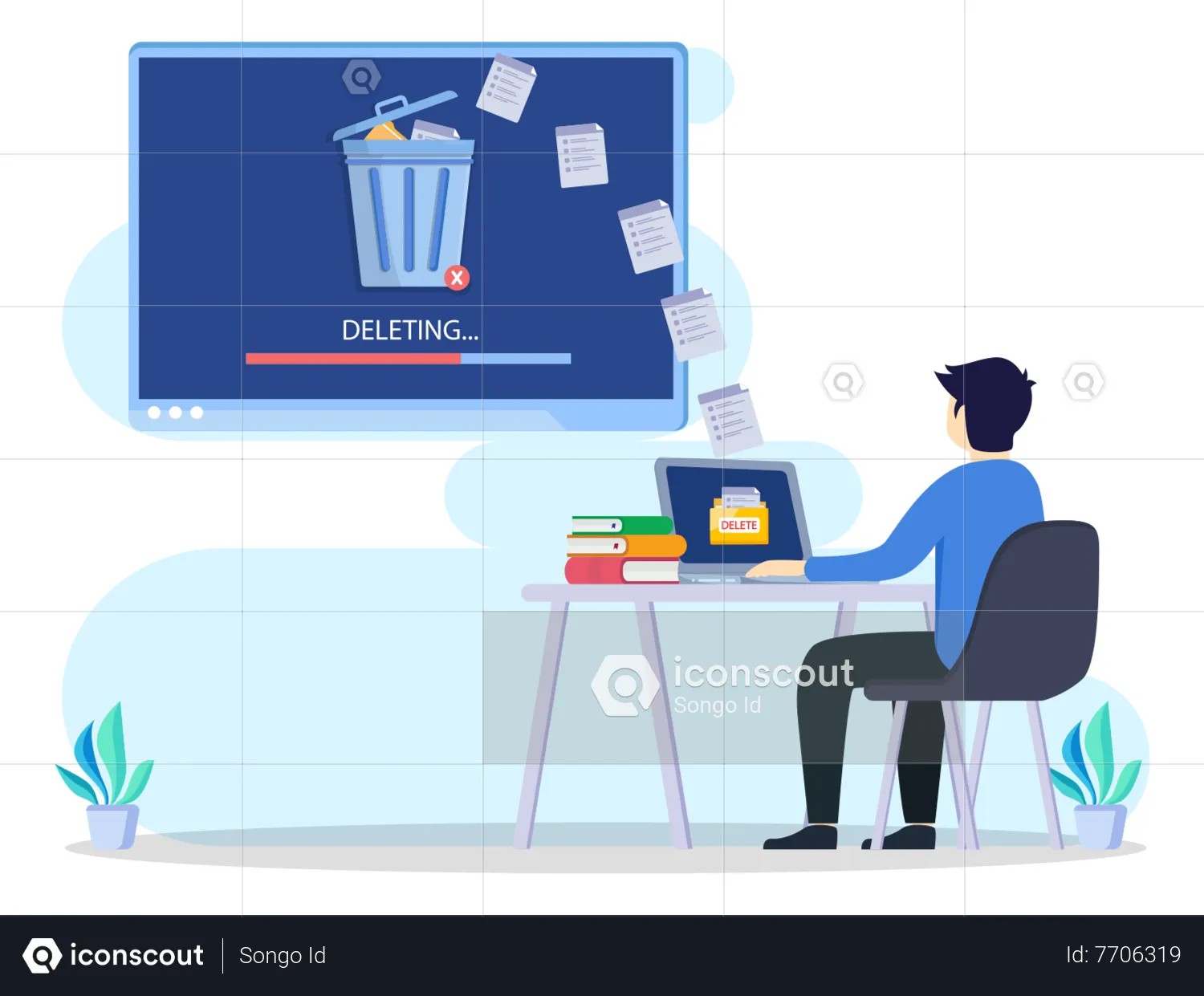 Best Deleting Data Illustration download in PNG & Vector format
