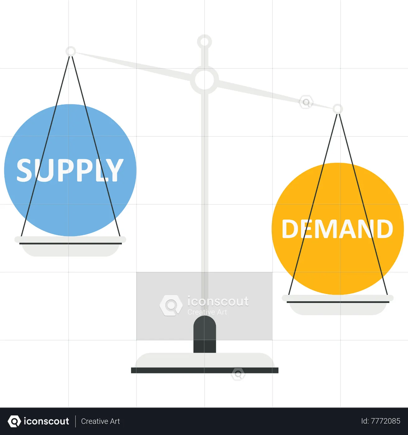 Demand And Supply Balance On Scale Illustration - Free Download ...