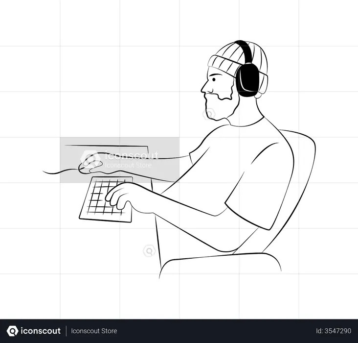 Developer Typing Using Keyboard Illustration - Free Download People Illustrations | IconScout