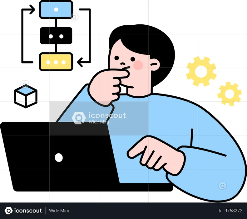 Developing Flowchart Illustration - Free Download Science & Technology Illustrations | IconScout
