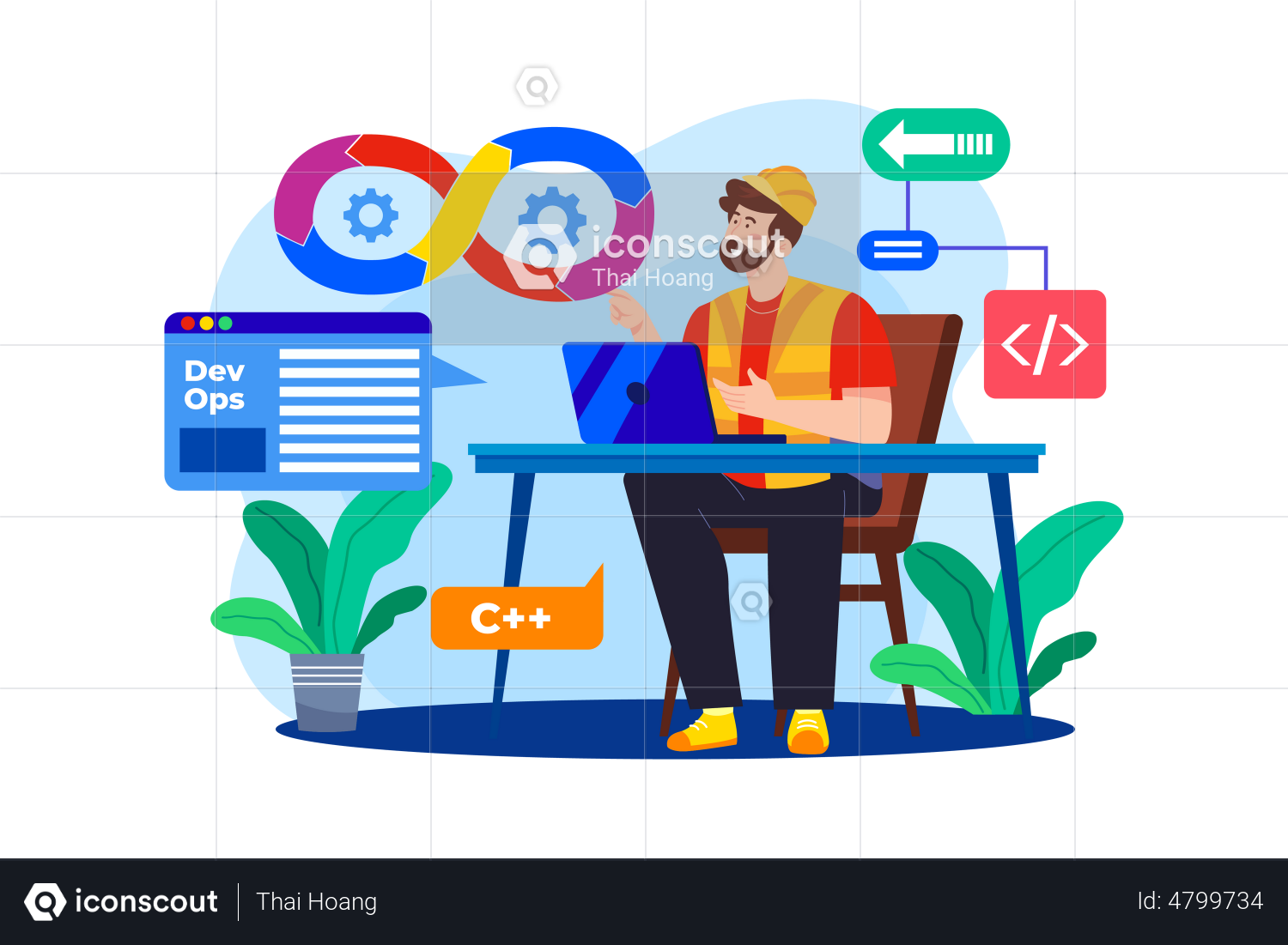 Best Premium DevOps Engineer Illustration download in PNG & Vector format