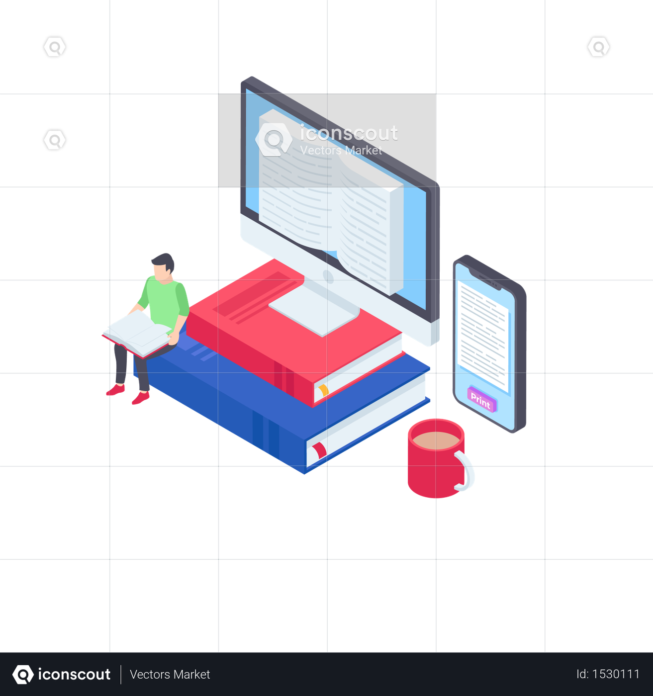 Best Premium Distance Learning Illustration download in PNG & Vector format