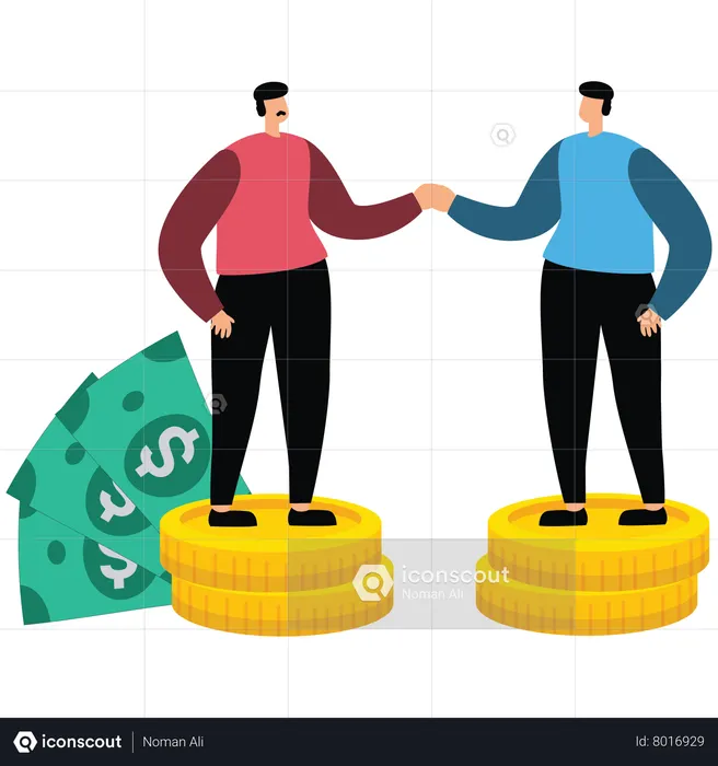Best Employee And His Boss Shaking Hands And His Salary Agreement