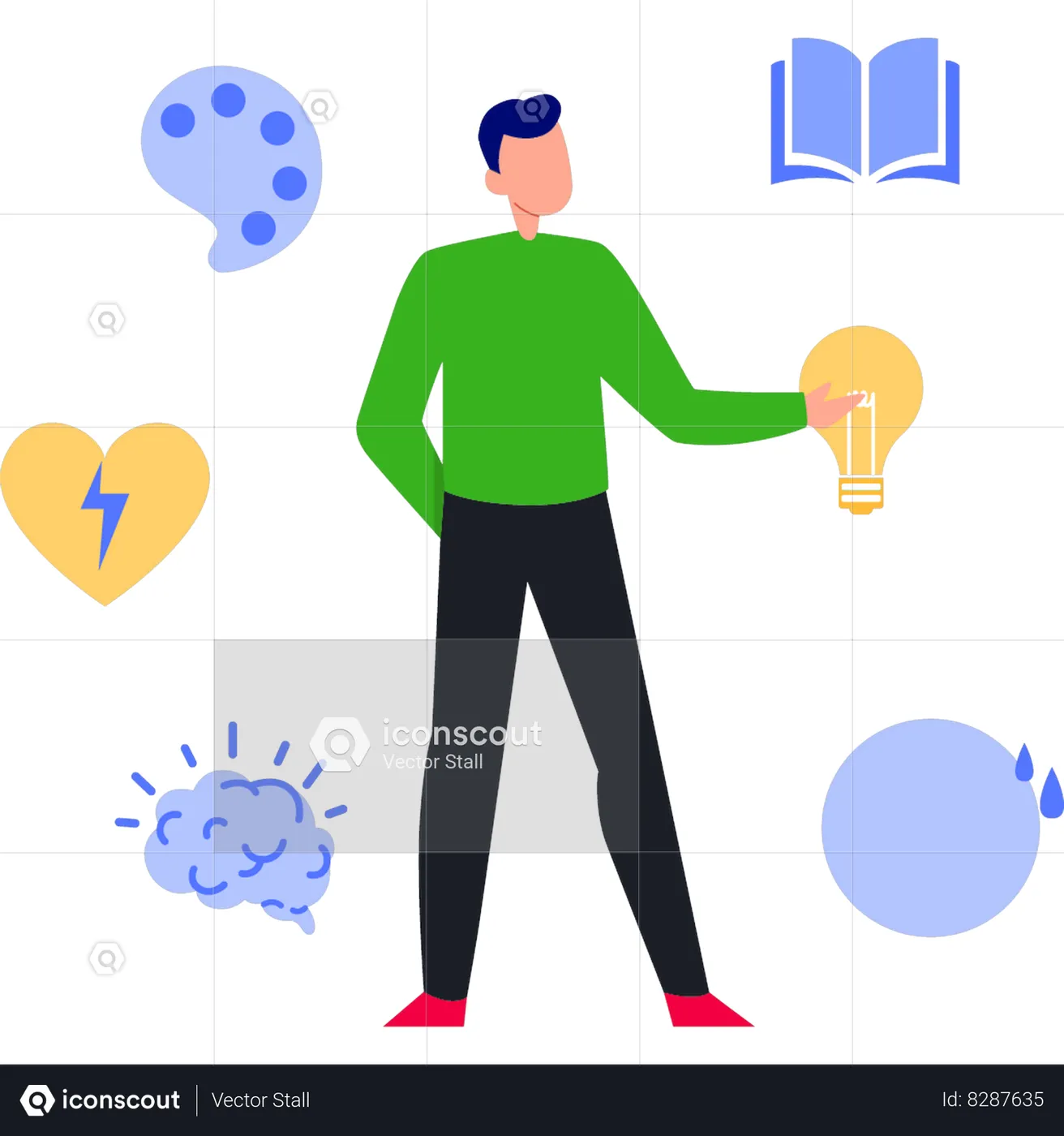 Best Employee is thinking of creative ideas Illustration download in ... Best Employee is thinking of creative ideas Illustration download in ...