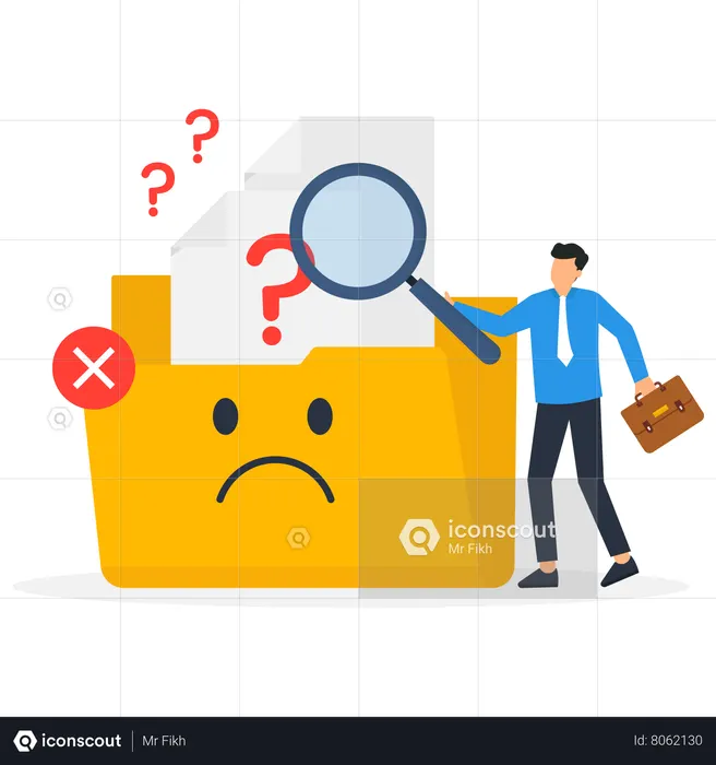 Employee Is Unable To Find Sensitive Data Illustration Free Download Business Illustrations