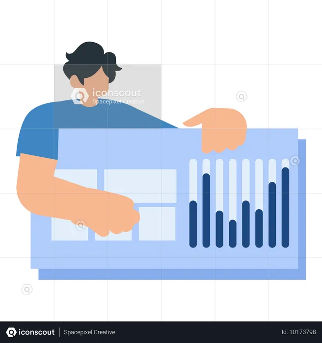 Employee Turning Number Into Narratives Illustration - Free Download ...