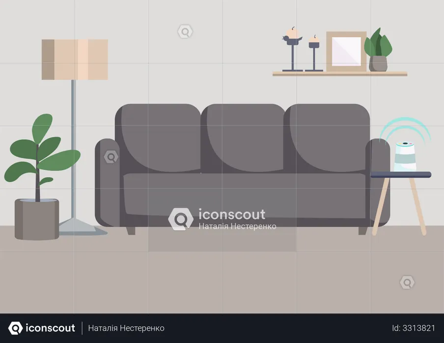 Best Empty living room Illustration download in PNG & Vector format