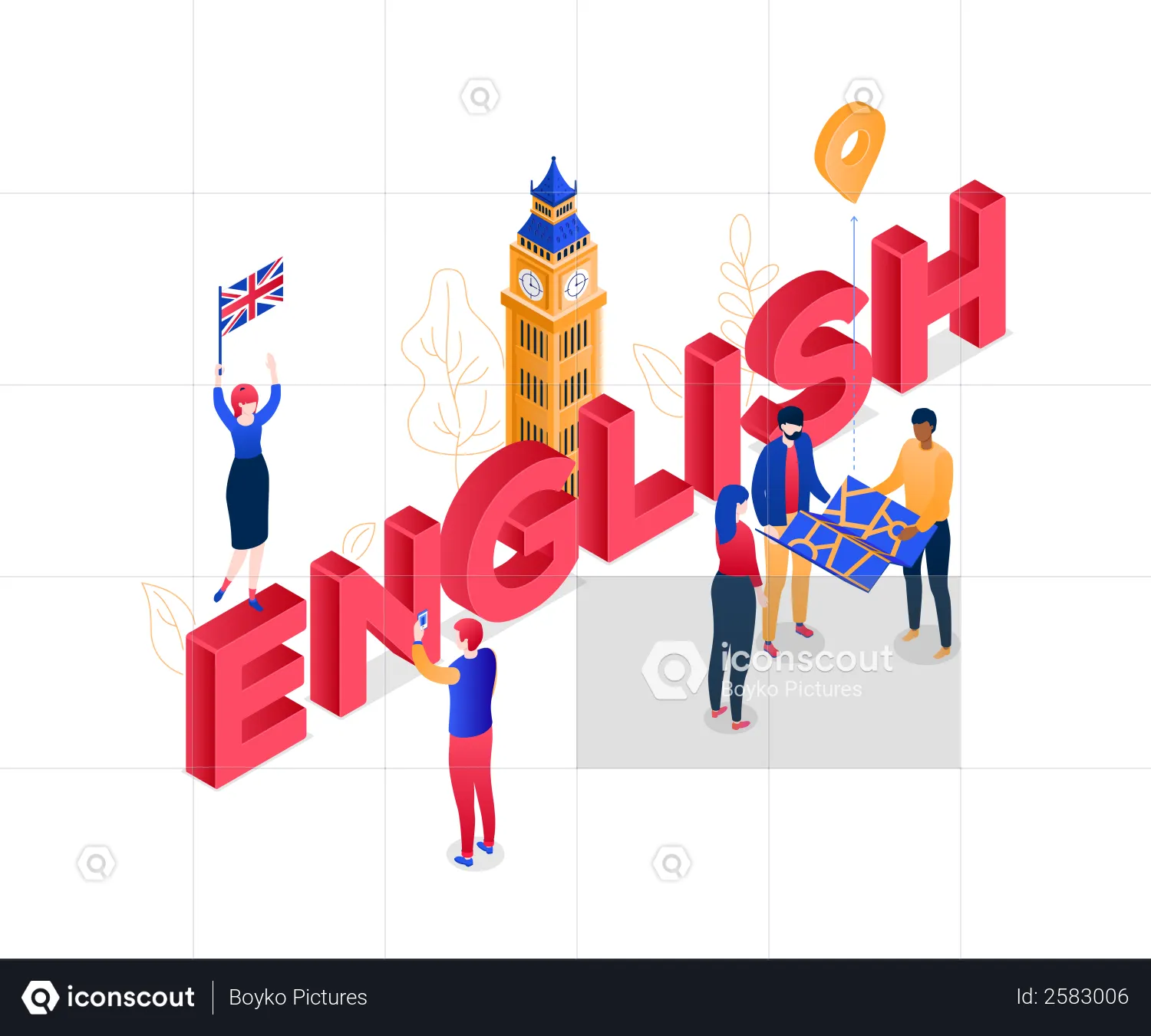 Best English language Illustration download in PNG & Vector format