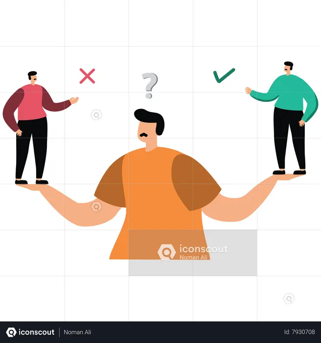 Best Ethical behavior and right or wrong dilemma choice Illustration ... Best Ethical behavior and right or wrong dilemma choice Illustration ...