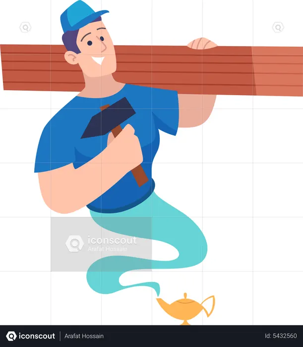Best Fairy tale genie male carpenter Illustration download in PNG ... Best Fairy tale genie male carpenter Illustration download in PNG ...